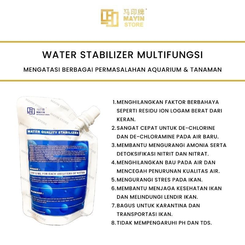 Jual MAYIN Water Quality Stabilizer - Vitamin Ikan Penjernih Air ...