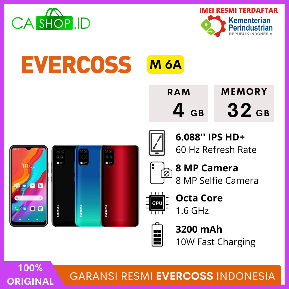 Jual Evercoss Smartphone M Series | M6A 4GB 32GB (4/32) | M60 2/16 - 4G ...