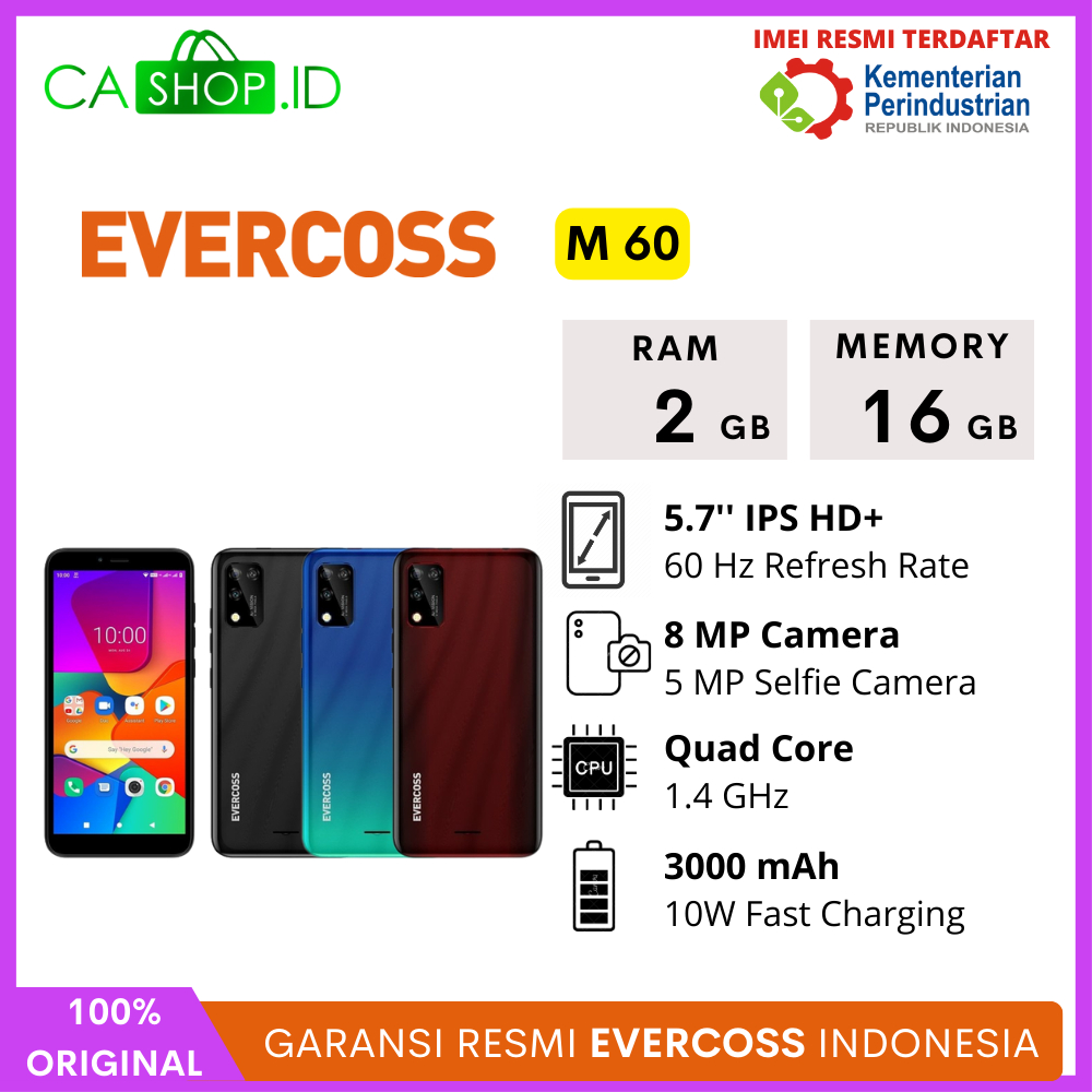 Jual Evercoss Smartphone M Series | M6A 4GB 32GB (4/32) | M60 2/16 - 4G ...