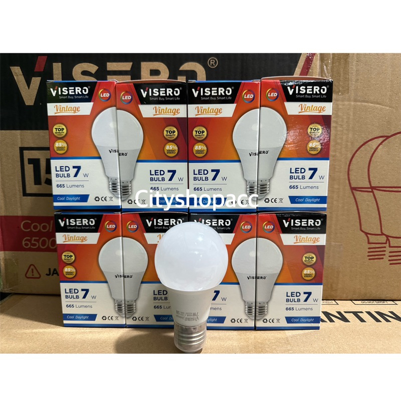 Jual VISERO VINTAGE 7W / 7 Watt Lampu Bohlam Led Bulb E27 Putih | Shopee Indonesia