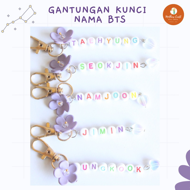 Jual GANTUNGAN KUNCI BTS NAMA KEYCHAIN BTS | Shopee Indonesia