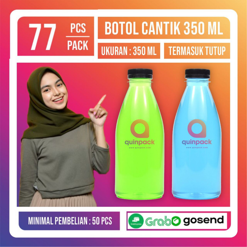 Jual Botol Plastik 350 ml-Botol Cantik 350 ml- juice kopi susu 77 pcs ...