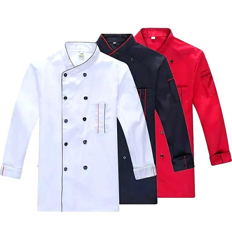 Jual Baju Seragam Koki Chef Jacket Lengan Panjang Unisex Pria Wanita ...