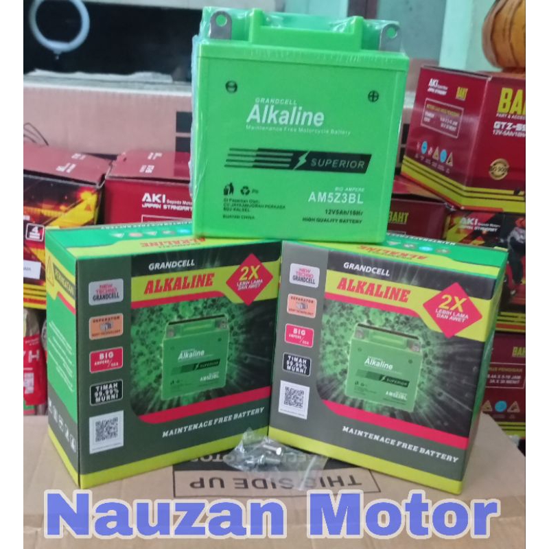 Jual Aki Motor Alkaline Grandcell AM5Z3BL Mio Sporty, Supra,Grand ...