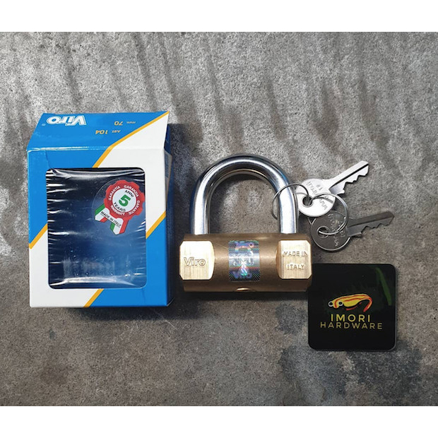 Jual VIRO Gembok Asli Italy 40 50 60 70 80 mm Balok Bulat Kuningan ...