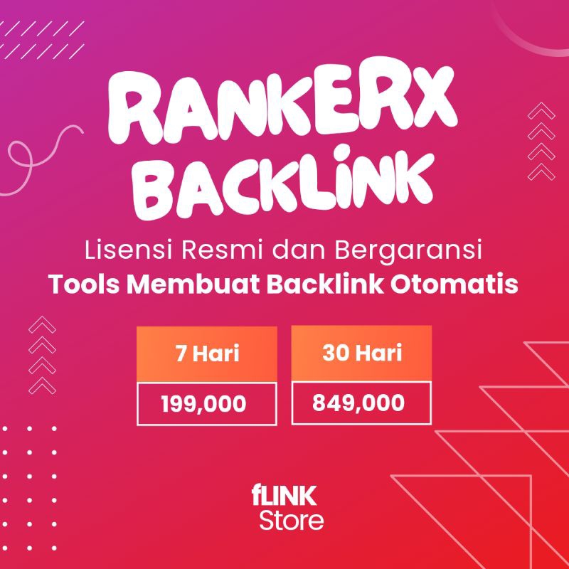 Jual RANKER X BUAT BACKLINK SEO OTOMATIS 30 HARI RESMI | Shopee Indonesia