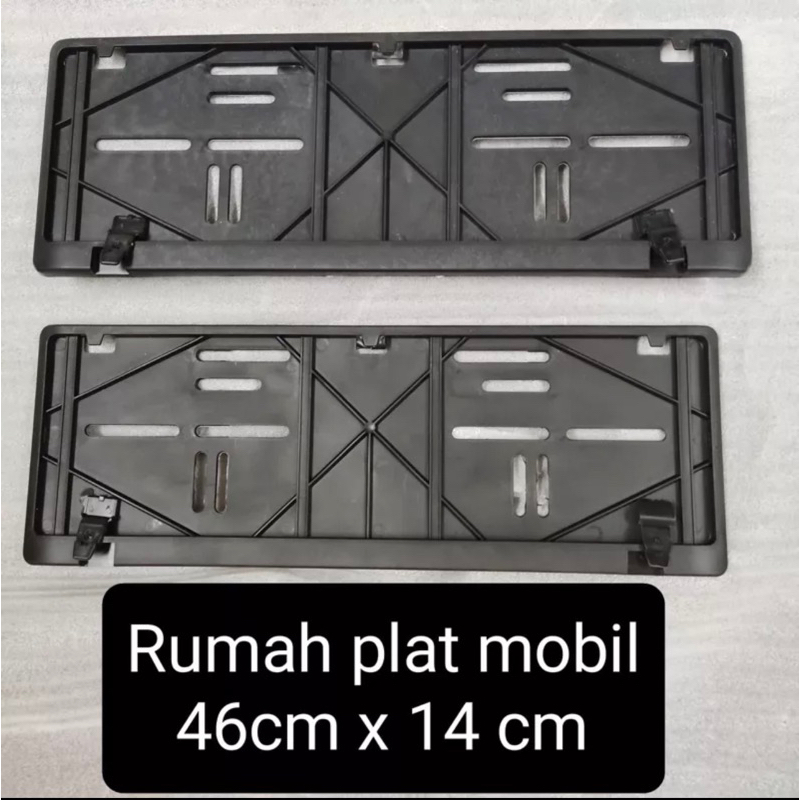 Jual cover plat nomor mobil hitam 1 set depan belakang ukuran lebar ...