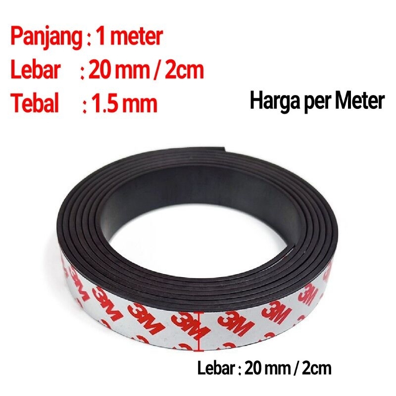 Jual Magnet Strip Tape 3M 1M x 20mm x 1,5mm Meteran lem Merek 3M | Shopee Indonesia