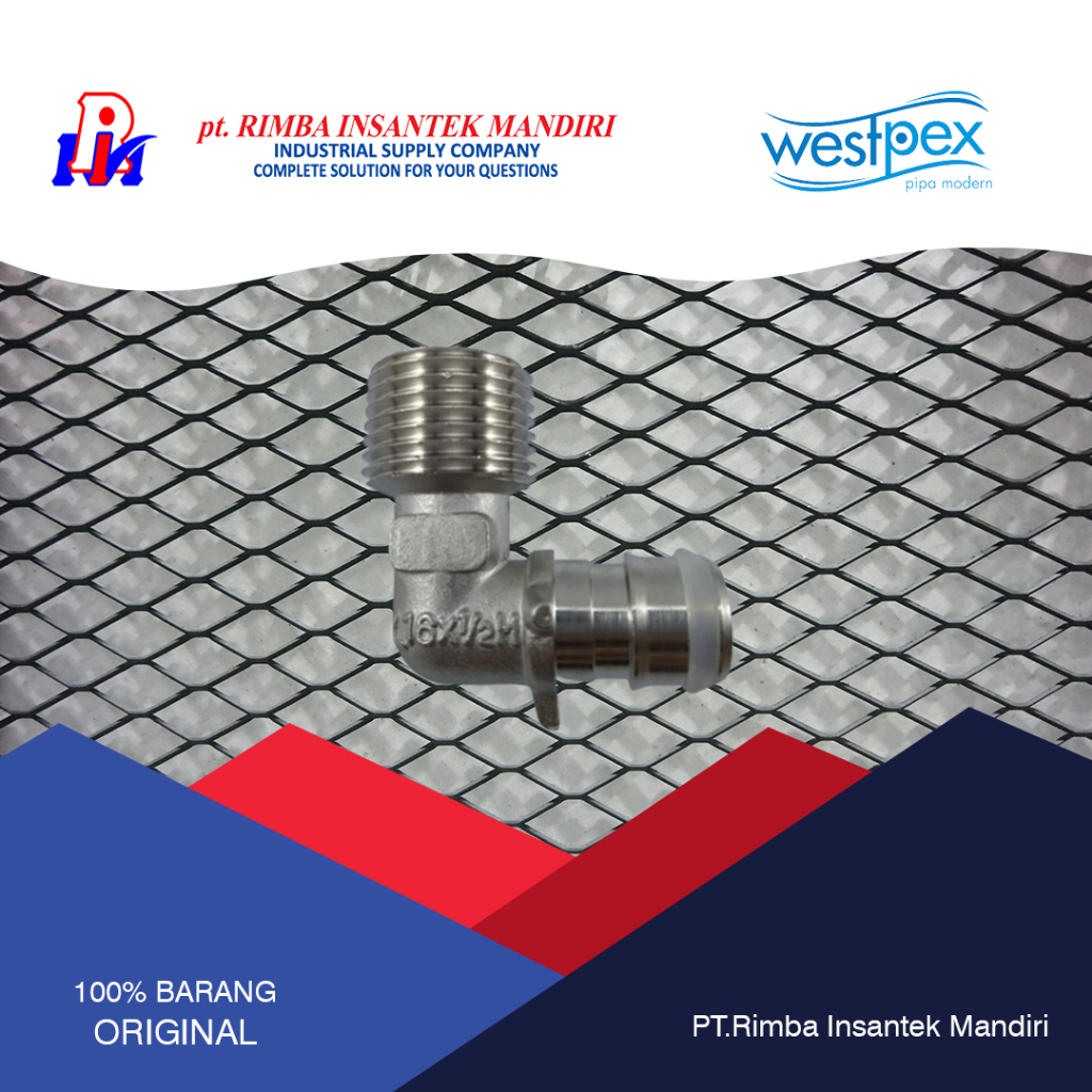Jual Westpex Fitting Pipa PEX Elbow drat luar Expander Copper L16-1/2m ...