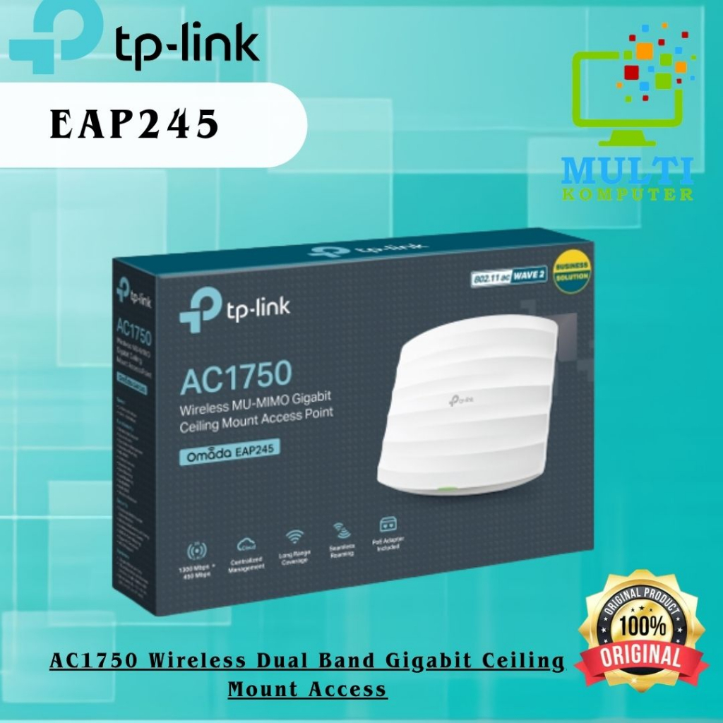 Jual TPLink EAP245 AC1750 Wireless Dual Band Gigabit Ceiling Mount ...