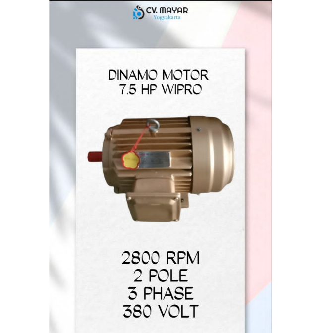 Jual Dinamo motor 7,5 hp 2 pole 3 phase wipro | Shopee Indonesia