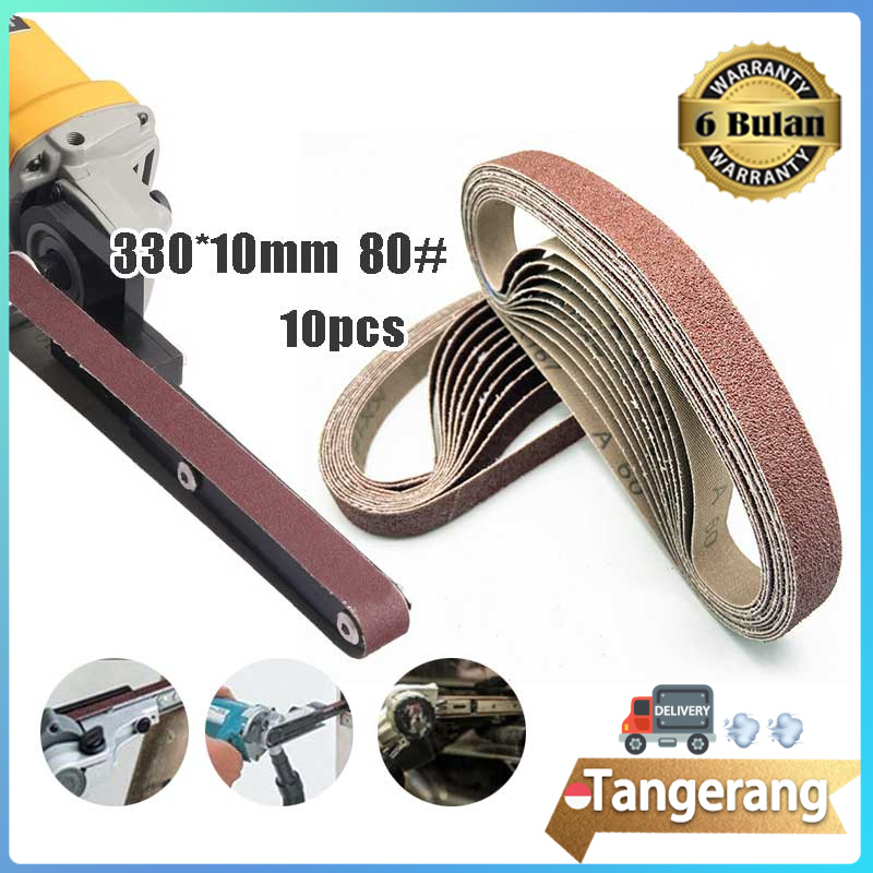 Jual 10pcs Amplas Belt Sander 10x330mm / 10 X 330mm / 1x33 Cm Grit 60 ...