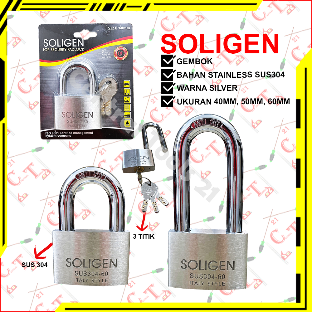 Jual Gembok Pintu Stainless Steel SUS 304 Komputer Key 40MM 50MM 60MM ...