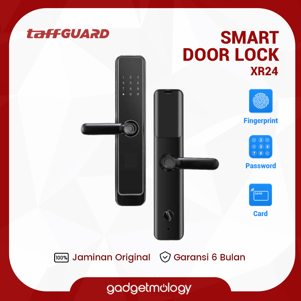 Jual TaffGUARD Smart Door Lock Password Fingerprint Card Kunci Pintu Digital Doorlock - XR24 ...