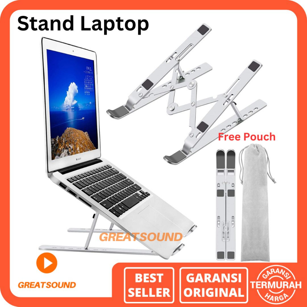 Jual Stand Holder Laptop Portable Stand Laptop Aluminium Stand Holder ...