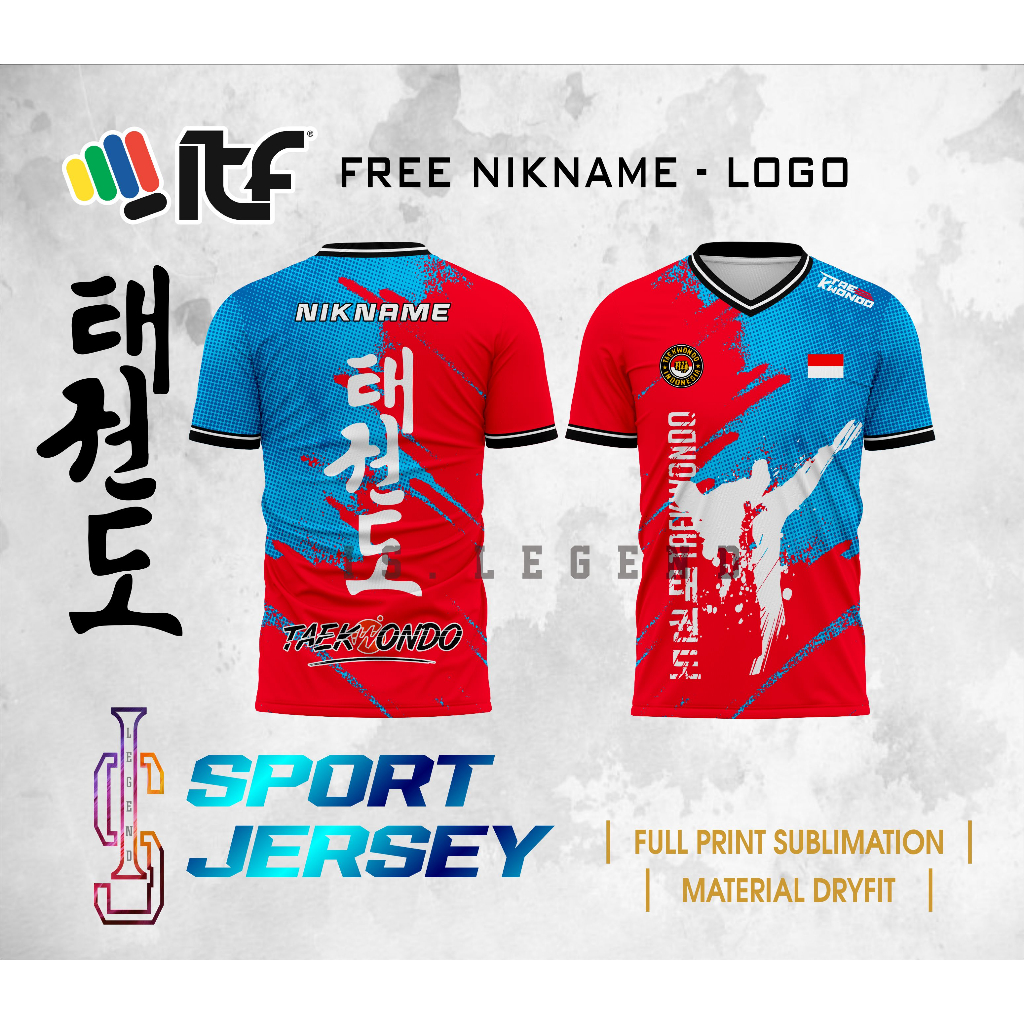 Jual Jersey Taekwondo Premium Bahan Dryfit Full Printing Bebas Custom | Shopee Indonesia
