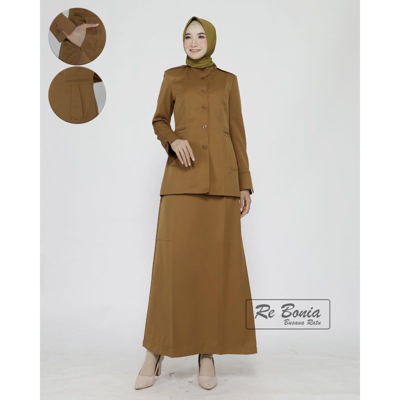 Jual Seragam Re Bonia , Baju Dinas ASN ,PNS ,Seragam PDH Kheki Sedang Wanita ,Seragam Kerja ...