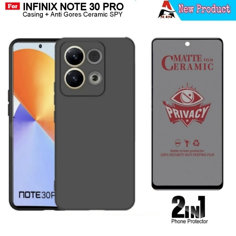 Jual Case INFINIX NOTE 30 PRO Softcase Liquid Macaron Pro Camera Hitam Bonus Tempered Glass ...