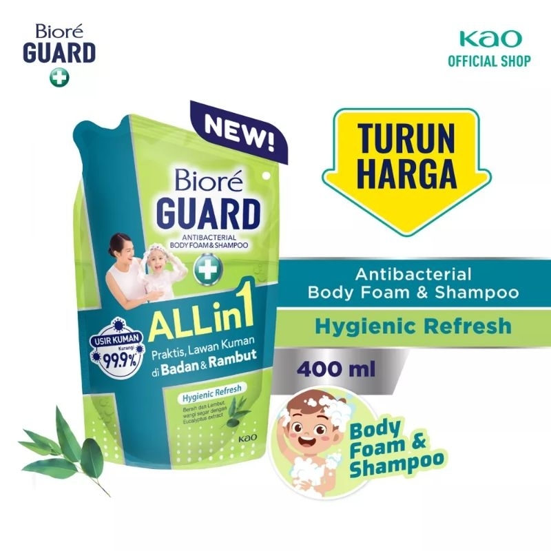 Jual Biore Guard All in 1 Hygienic Refresh 400ml refill- Pouch | Shopee ...