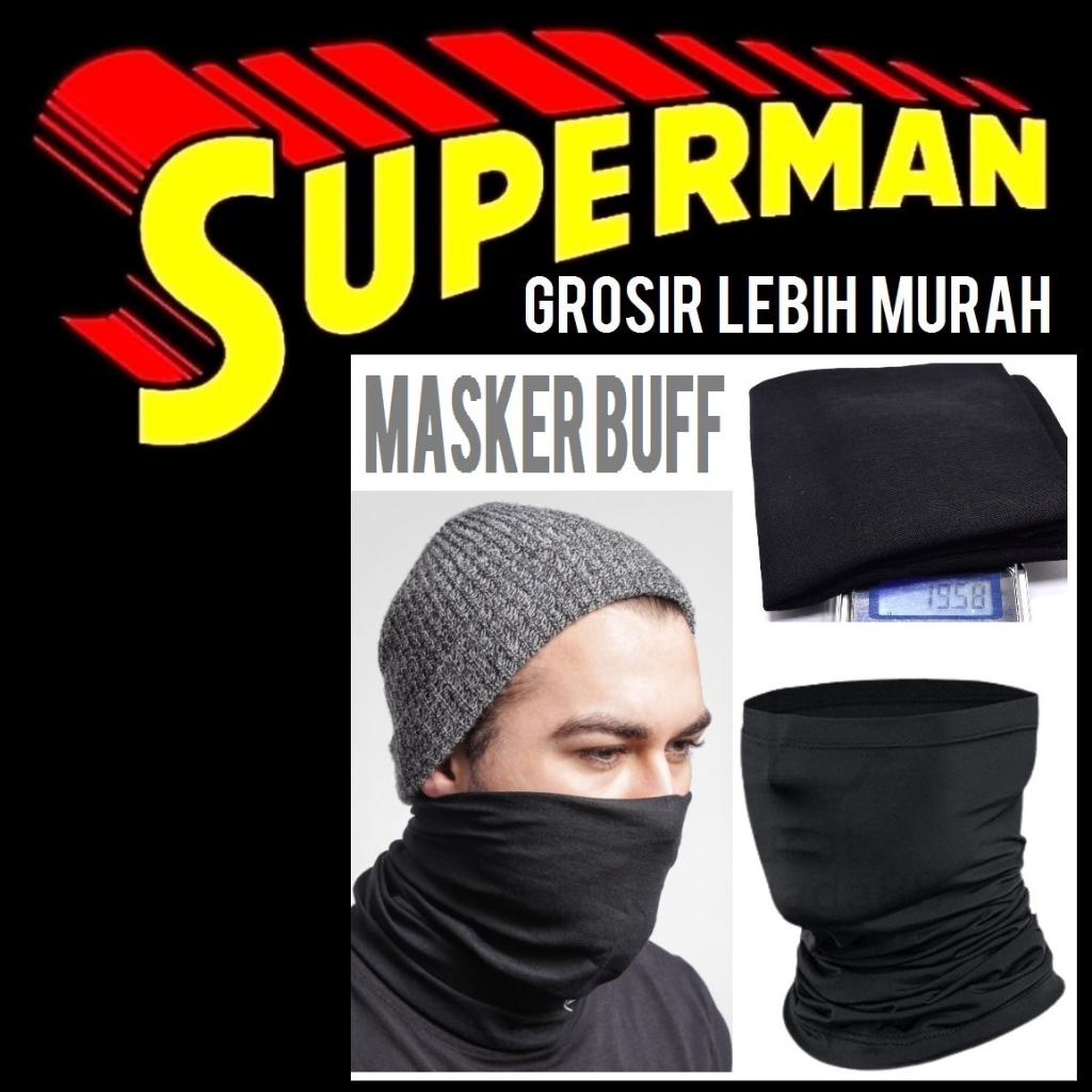 Jual (X4) MASKER BUFF Buf Baf Hitam Sepeda Motor Bandana Balaclava ...