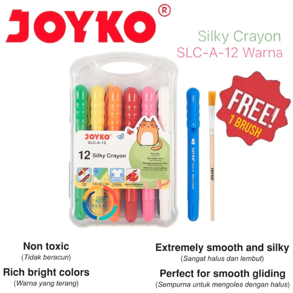 Jual Joyko Silky Crayon SLC A-12 | Krayon 12 Warna | Shopee Indonesia