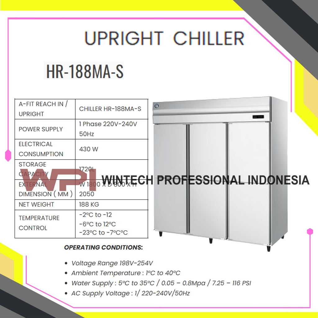 Jual Hoshizaki HR-188MA-S Stainless Upright Chiller 6 Enam Pintu Six Doors - Upright Chiller ...