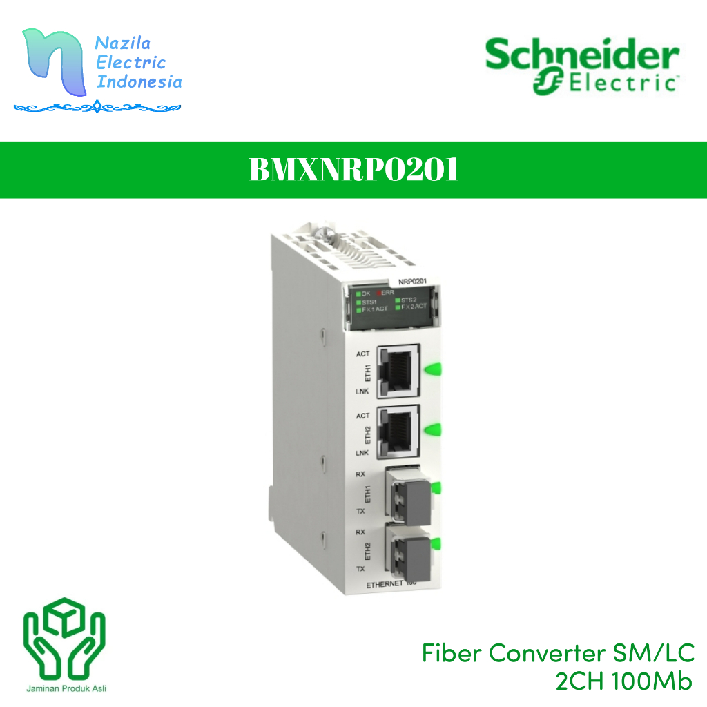Jual Schneider BMXNRP0201 Fiber Converter SM/LC 2Ch 100 Mb Original ...