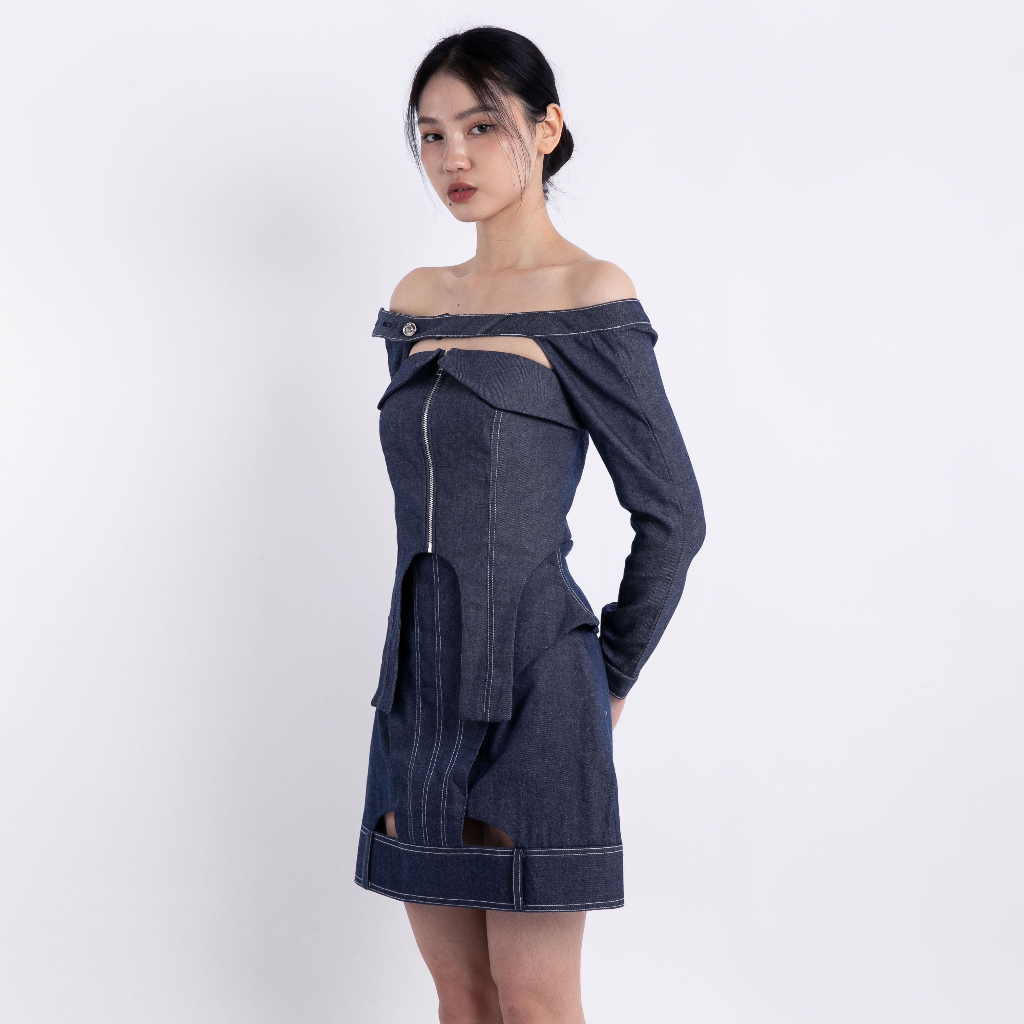 Jual Official Crue Margot Tube Denim + Arm Warmer // tube denim / denim ...