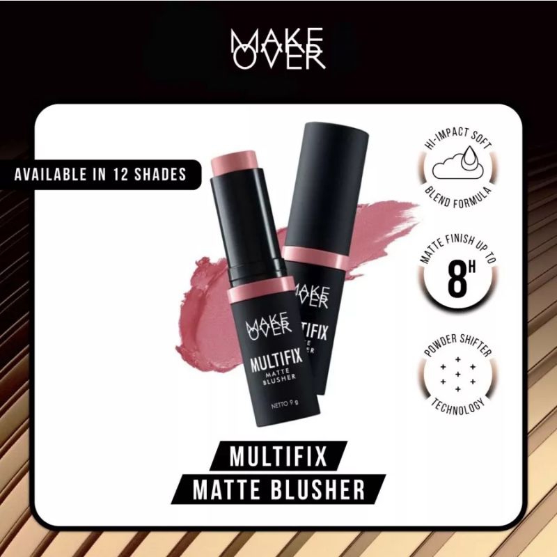 Jual BLUSH ON STICK MULTIFIX MATTE BLUSHER MAKEOVER EXP 2025 - 01 ROSE ...