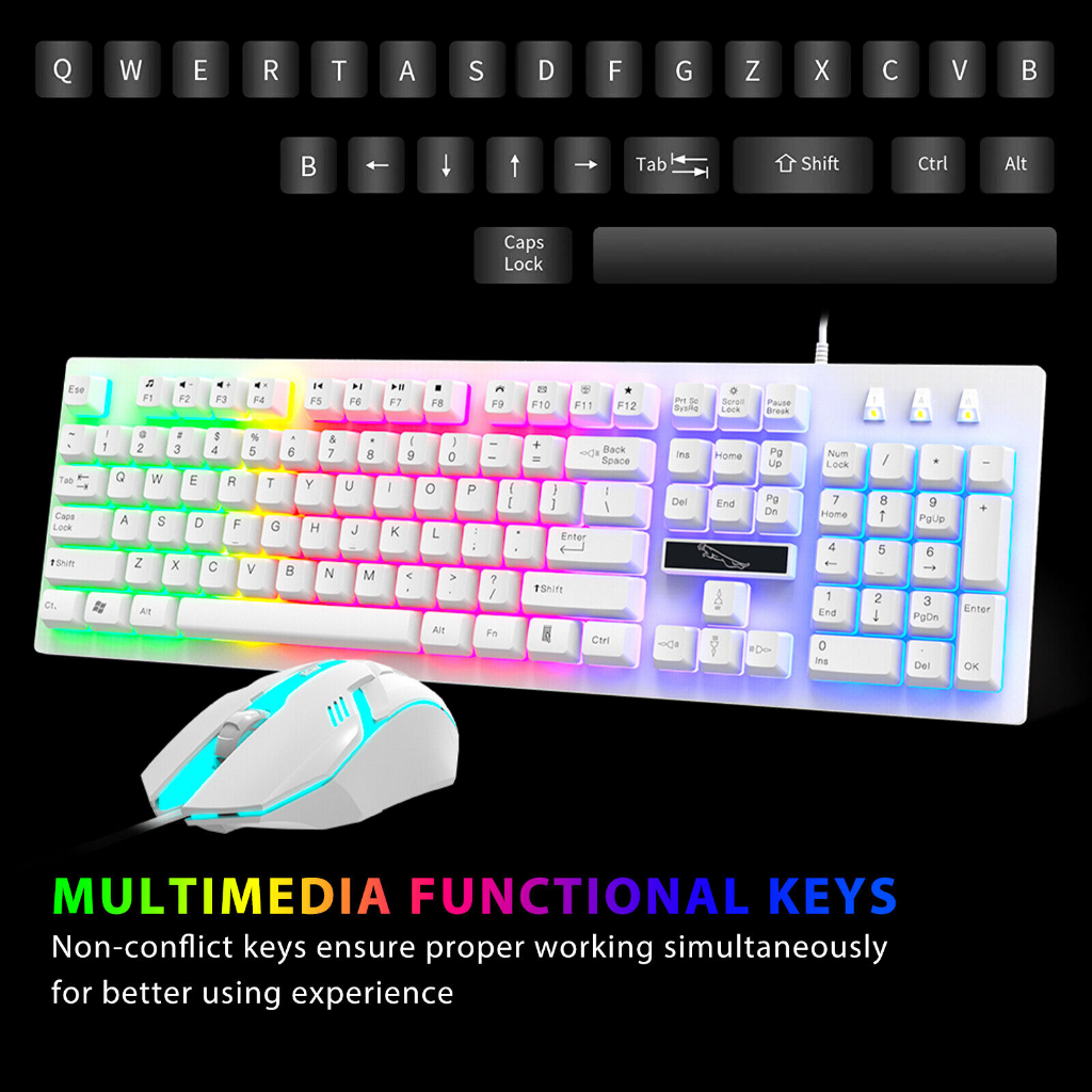 Jual keyboard gaming and mouse set mechanical rgb led combo kable ...