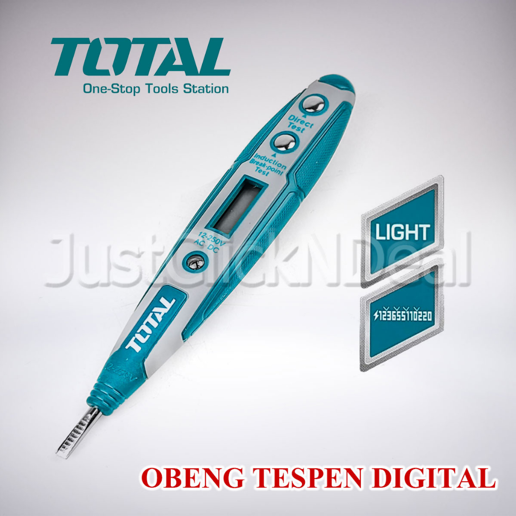 Jual TOTAL Tespen Digital AC - DC 500V 135 mm Test Pencil Voltage ...