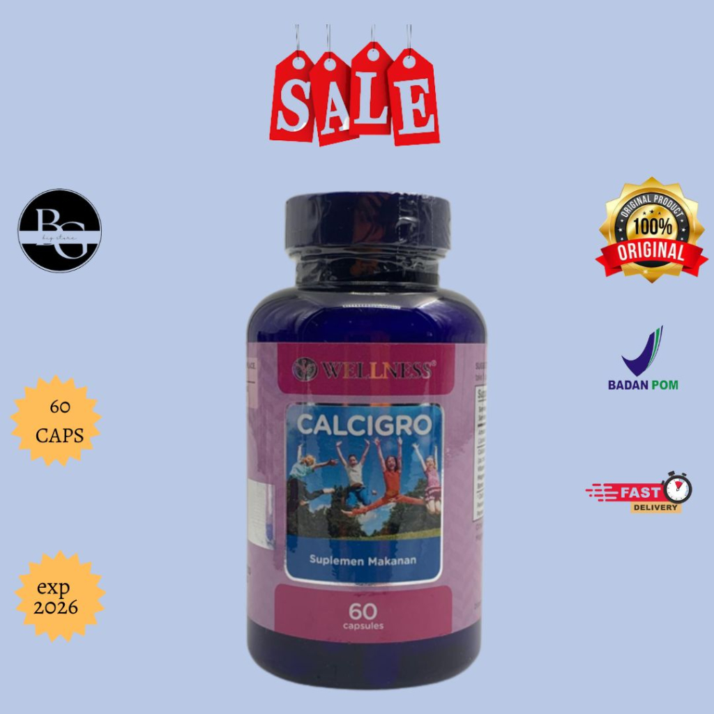Jual Wellness CALCIGRO 60 kapsul Calcigrow Calcium Boron Calci Gro ...