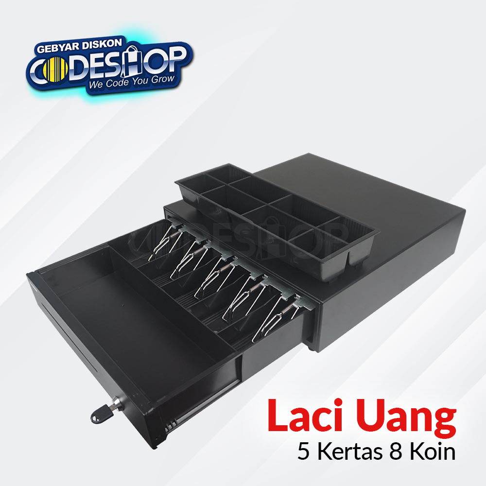 Jual Kassen K410 RJ-11 Metal Cash Drawer Laci Kasir 5 Slot Uang Kertas ...