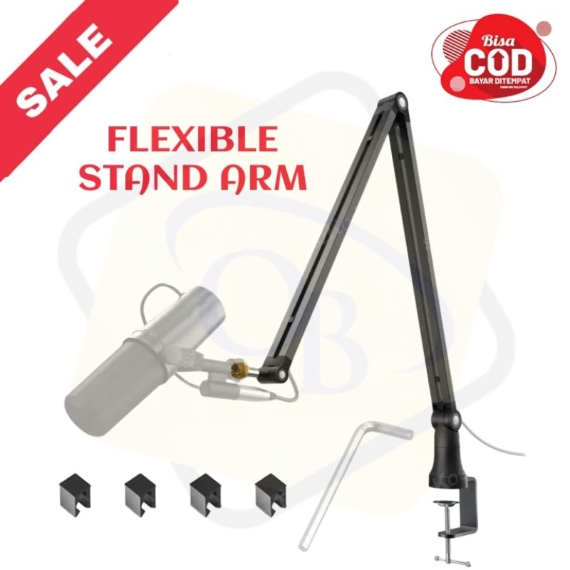 Jual Flexible Stand mic arm boom besi extension adjustable foldable ...