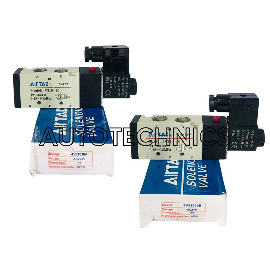 Jual SOLENOID VALVE PNEUMATIC 4V310-10 -220VAC /24VDC AIRTAC READY STOCK | Shopee Indonesia
