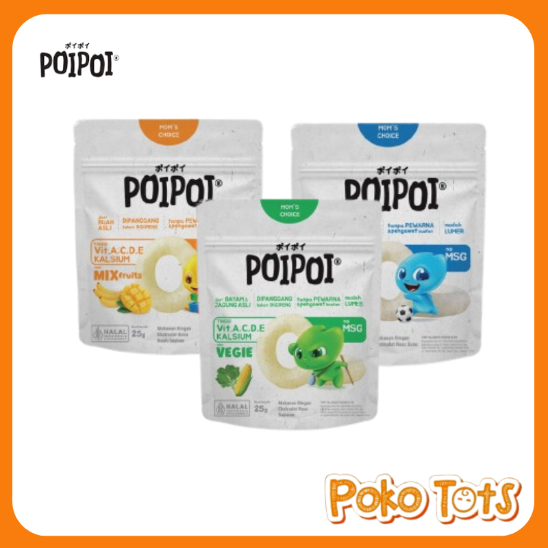 Jual Poipoi Snack Bervitamin Non MSG 25gr POI POI Cemilan Sehat Anak ...