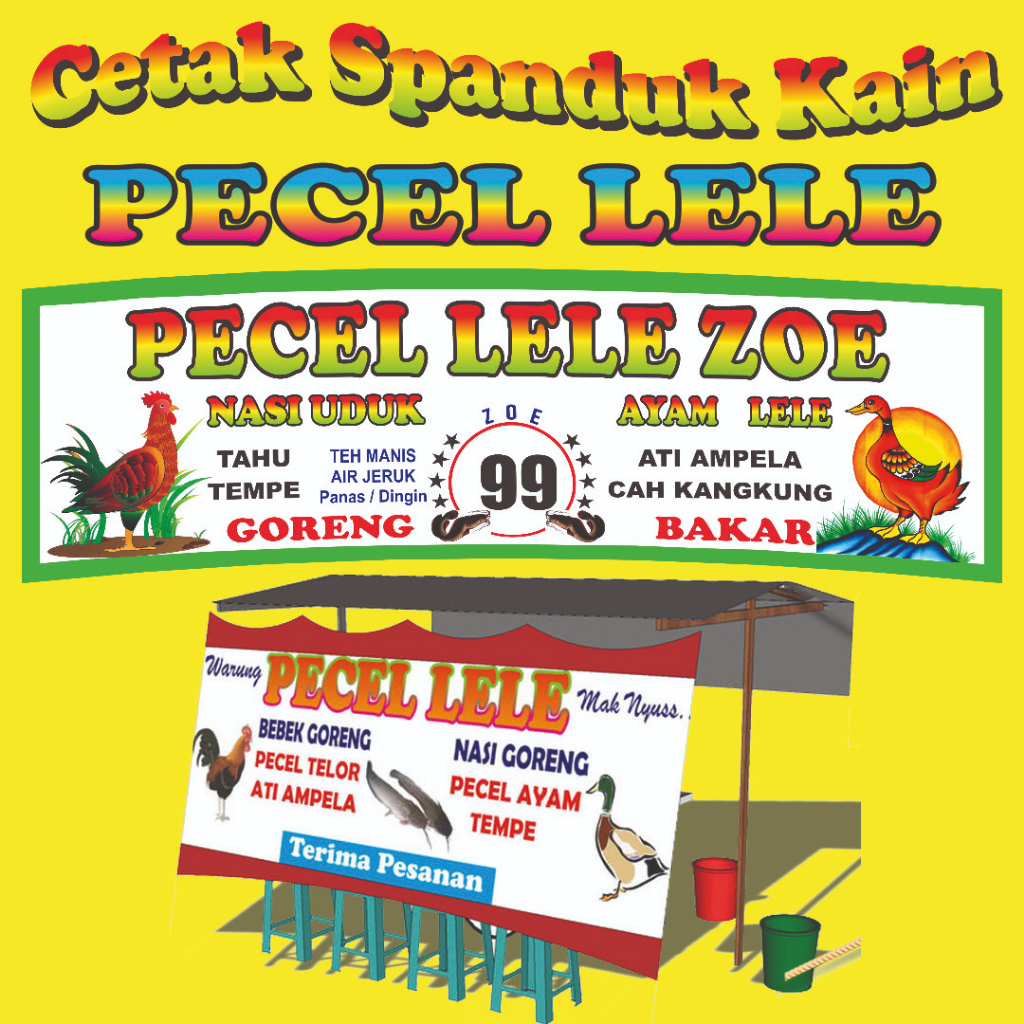 Jual Cetak Spanduk Kain Printing Pecel Lele Umbul-umbul Bendera Murah ...