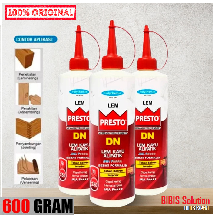 Jual LEM PRESTO DN 600 GRAM LEM KAYU TRIPLEK MULTIPLEK MEBEL FURNITURE ...