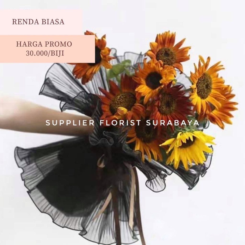 Jual KAIN RENDA BUNGA SIMPLE BIASA, WRAP BUNGA KOREA PENAMBAH VOLUME ...