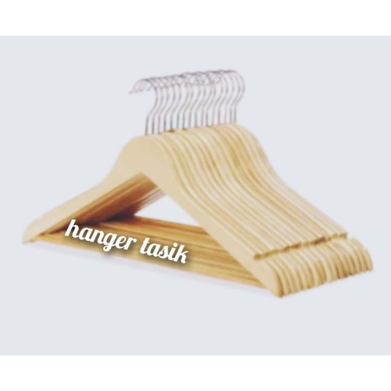 Jual HANGER KAYU NATURAL DEWASA + PALANG KAYU ( paket 50pcs) | Shopee ...