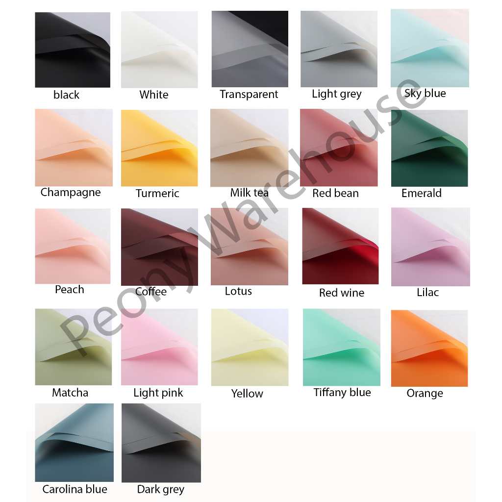 Jual [5 LEMBAR] flower wrapping paper polos satu warna cellophane ...