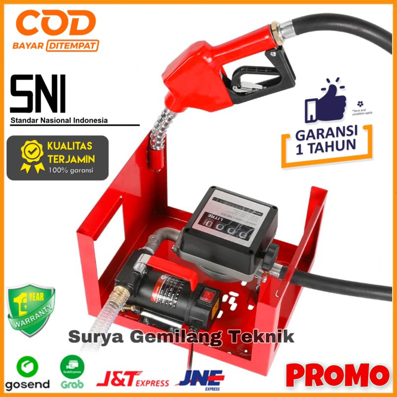 Jual TRANSFER PUMP BBM SOLAR SET FLOW METER ANALOG 4 DIGIT TINGGAL PAKAI ( POMPA AC JYB 40LPM ...