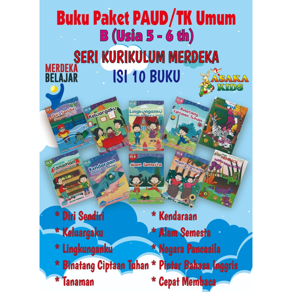 Jual Buku Paket Kurikulum Merdeka PUAD TK isi 10 tahun 2023 | Shopee Indonesia