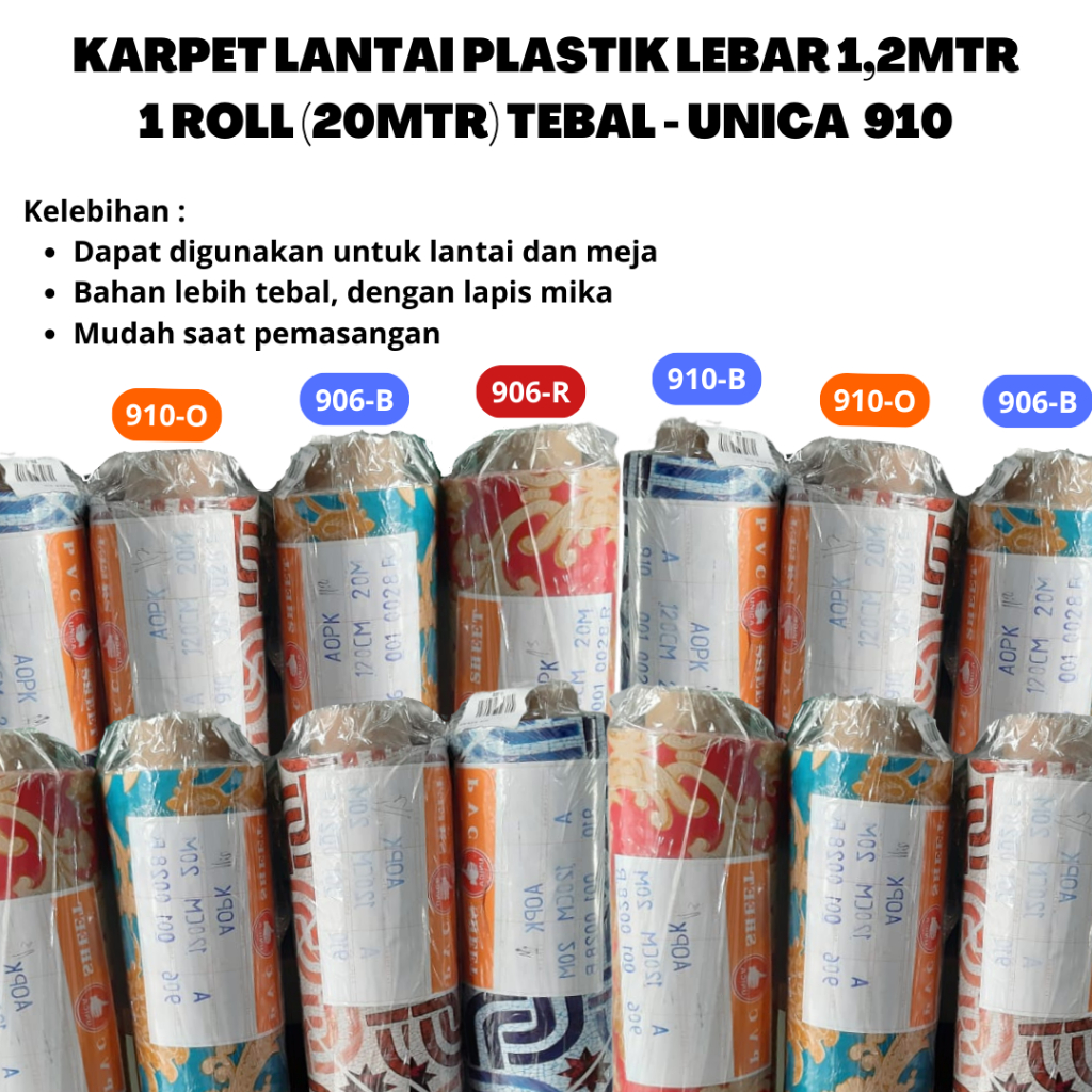 Jual Karpet Plastik 1 Roll (20 meter) Vinyl untuk Meja dan Lantai Unica | Shopee Indonesia