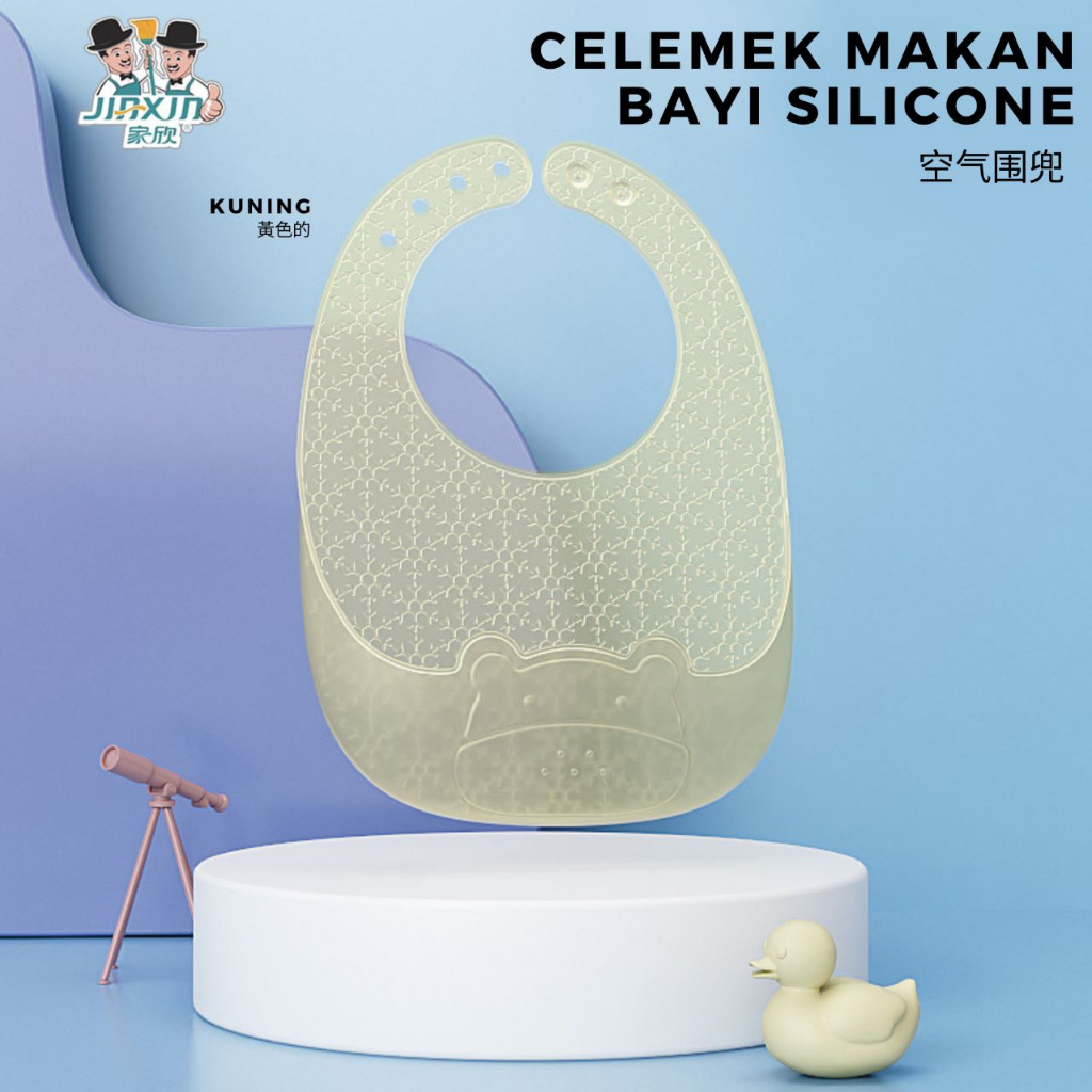 Jual Celemek Makan Bayi Silicone Karet Apron Elastis Tatakan Serbet ...