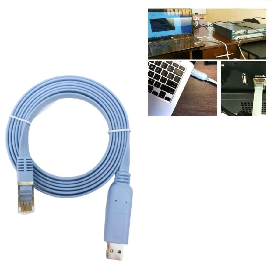 Jual KABEL CONSOLE USB TO RJ45 / Console Cable 1.8m 3m 5 Meter | Shopee ...