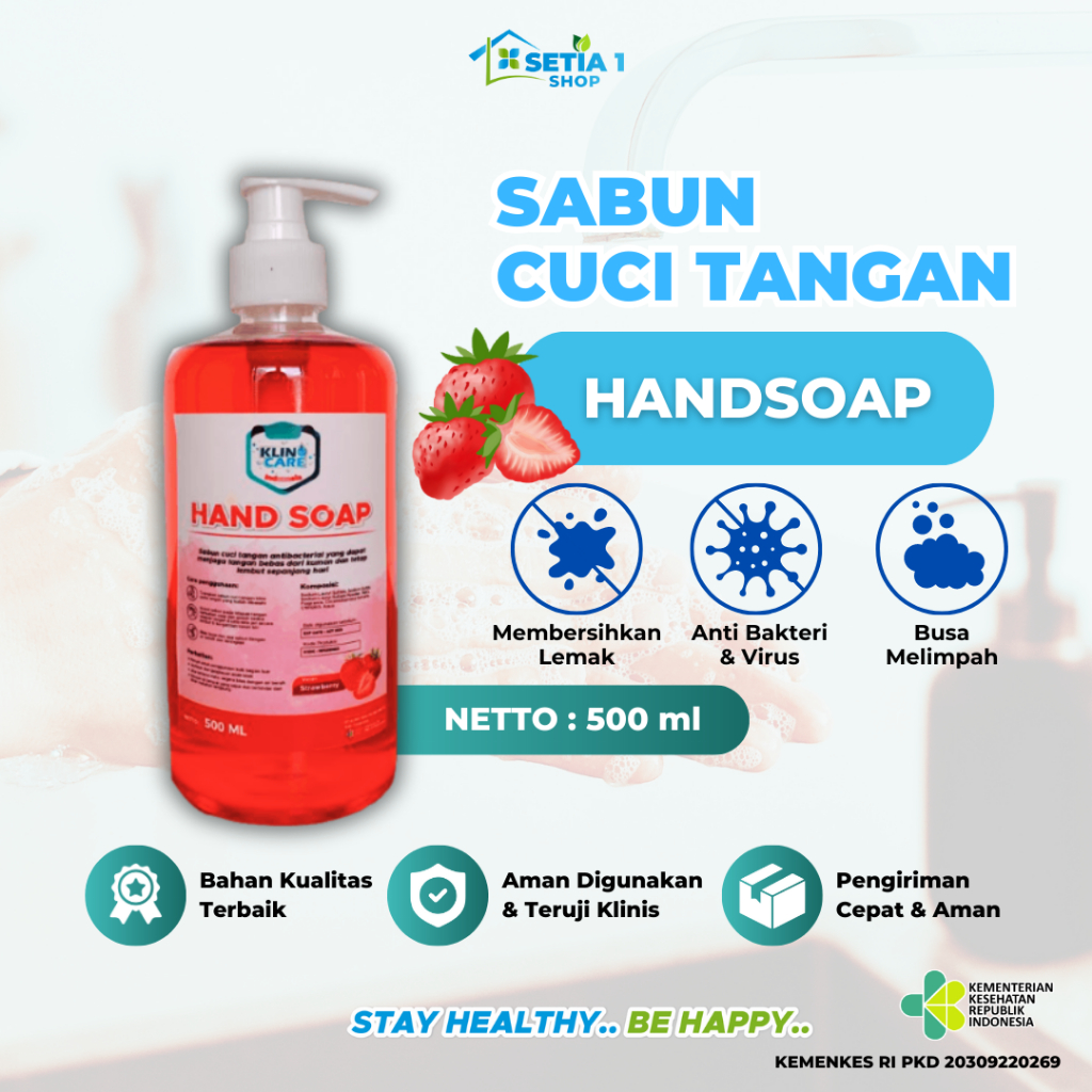 Jual Hand Soap 500 ml KLINO CARE Handsoap Handwash 500ml Sabun Cuci ...