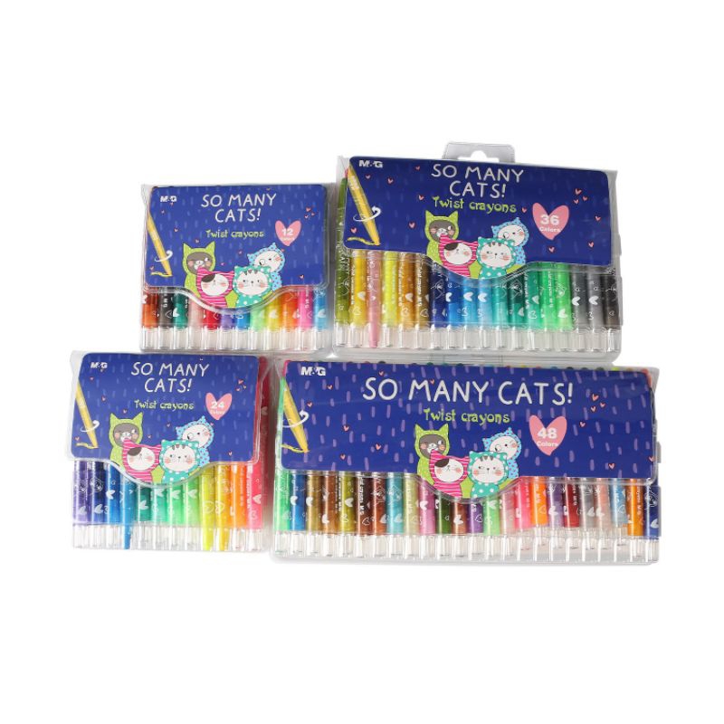 Jual M&G So Many Cats Twist Crayon | Shopee Indonesia