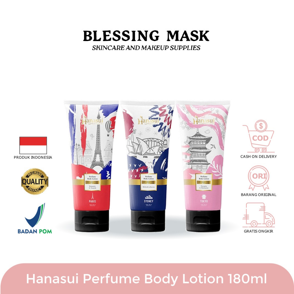Jual HANASUI Perfume Body Lotion 180mL - Paris | Sydney | Tokyo ...