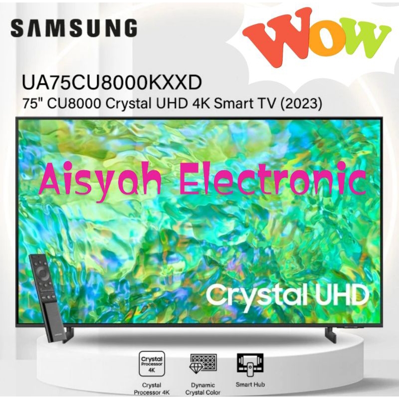 Jual SMART TV SAMSUNG 75CU8000 NEW 2023 75 INCI UHD 4K | Shopee Indonesia
